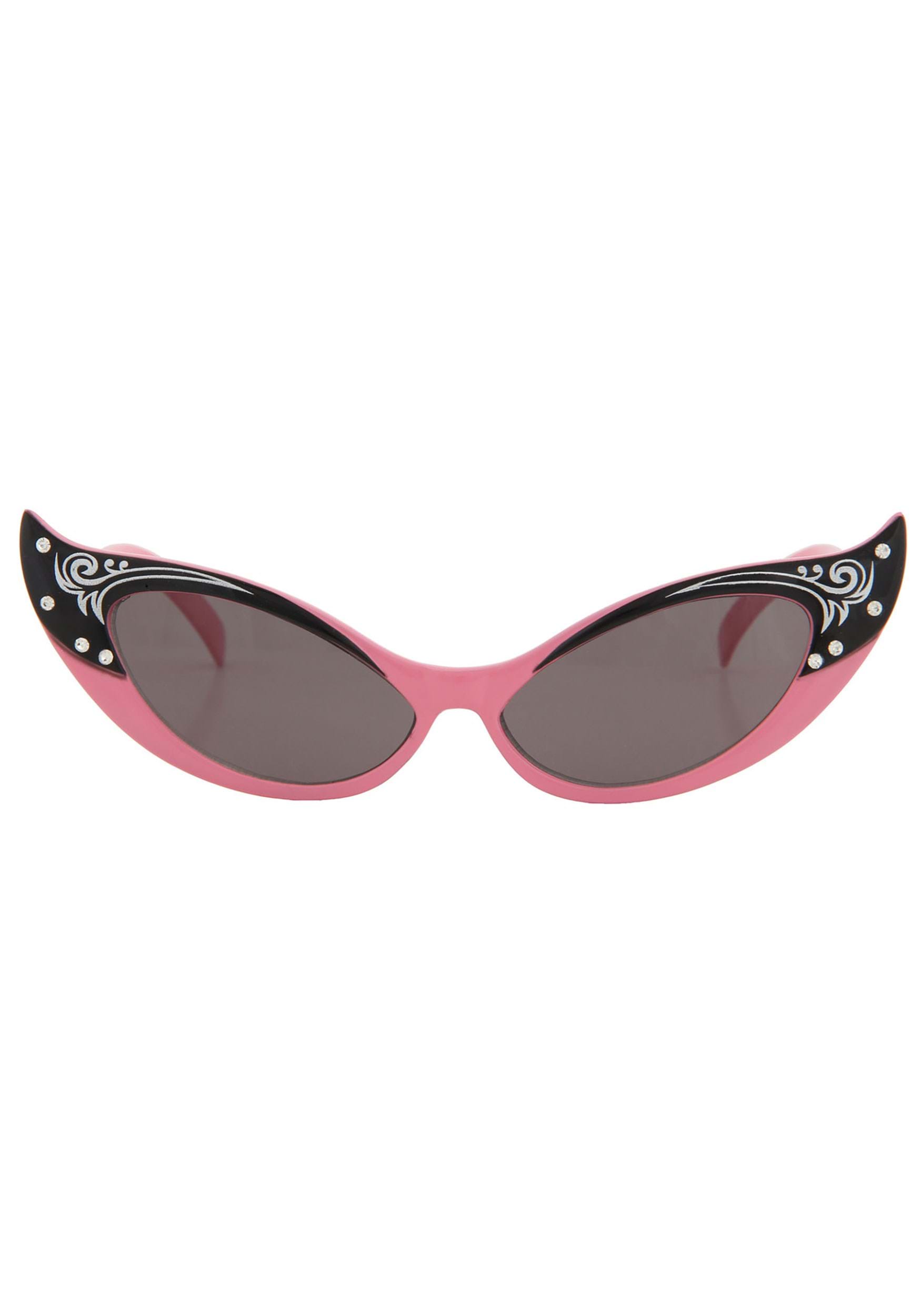 Vintage Cat Eyes Pink Clear Glasses
