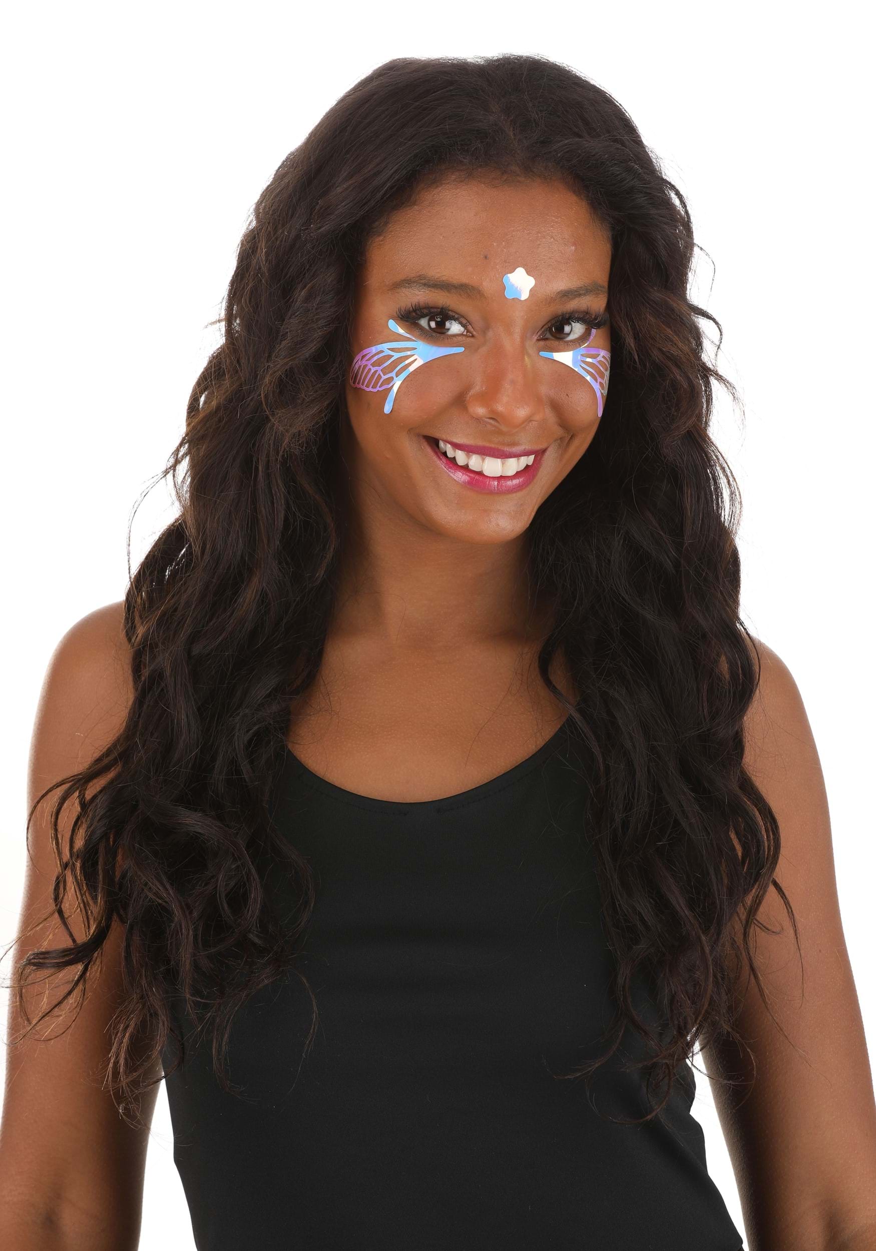 Lace Wing Electric Opal Holographic Face Decals